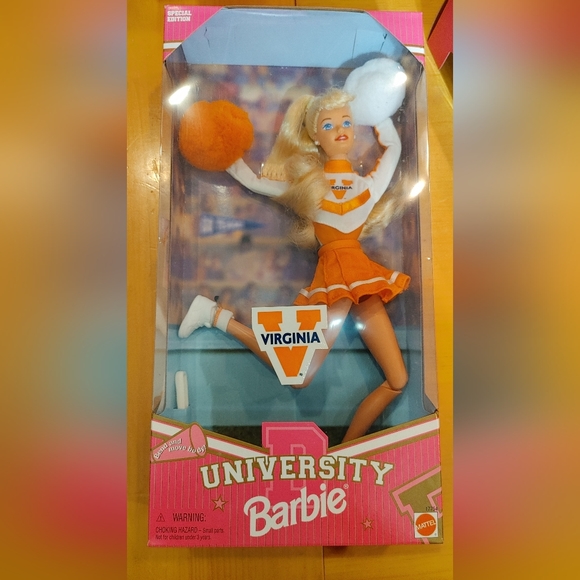 Barbie | Toys | 996 Virginia University Cheerleader Blonde Barbie Doll ...